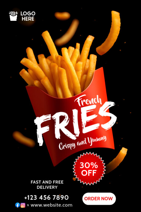 French Fries Template Poster | PosterMyWall