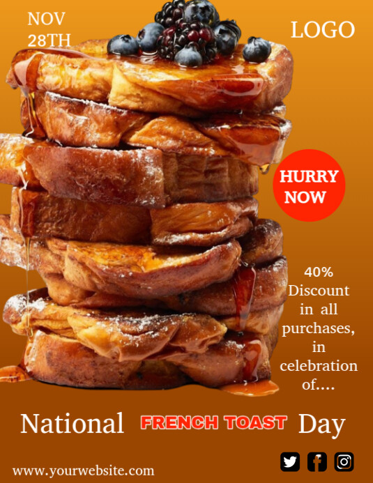French toast day Template | PosterMyWall