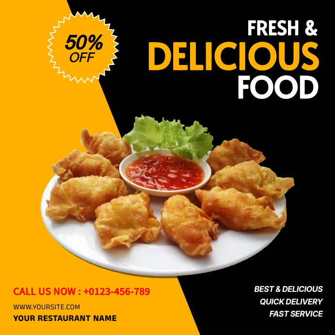 Fresh & Delicious Food Template | PosterMyWall