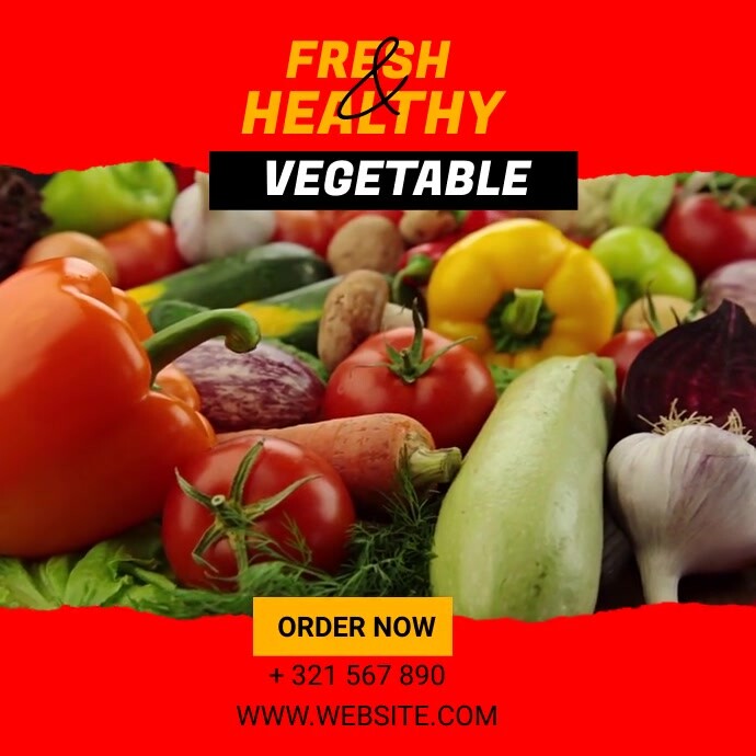 Fresh & healthy vegetable Template | PosterMyWall