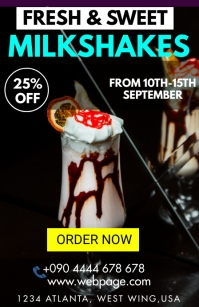 FRESH & SWEET MILKSHAKE FLYER Template | PosterMyWall