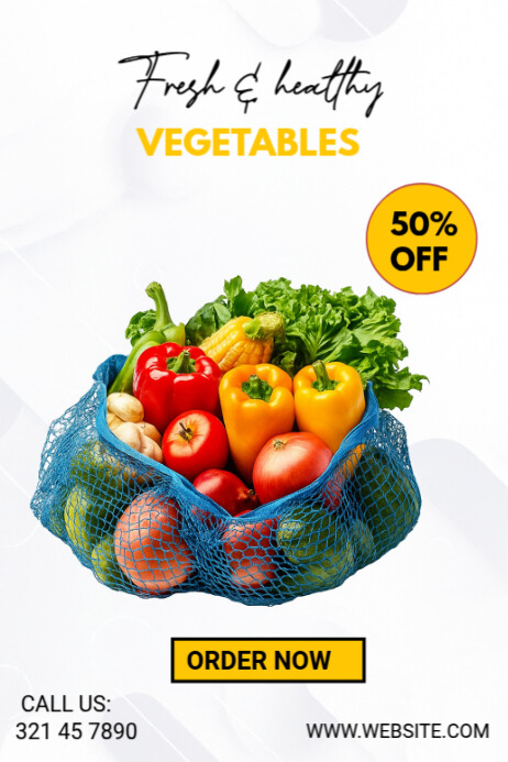 Fresh and healthy vegetables Template | PosterMyWall