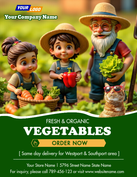 Fresh and Organic Vegetable Ad Flyer Template | PosterMyWall