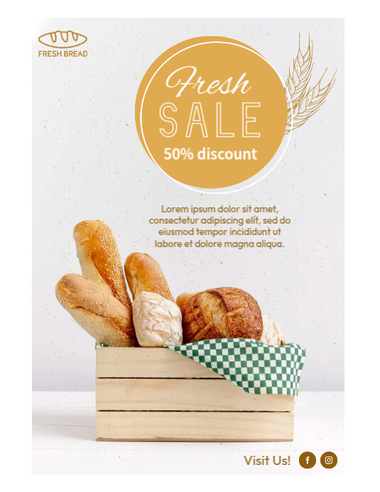Fresh Bread Sale Template | PosterMyWall