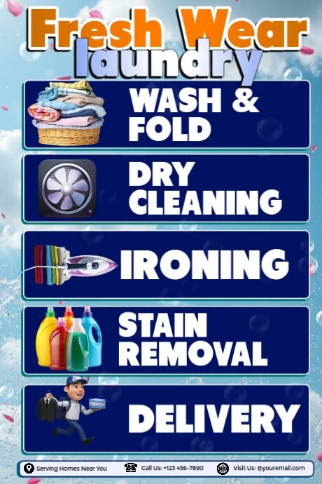 Plantilla de Fresh Clothes, Easy Care Service | PosterMyWall