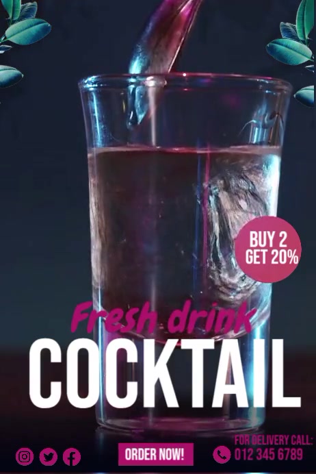 Fresh Cocktail Sale Purple Template | PosterMyWall