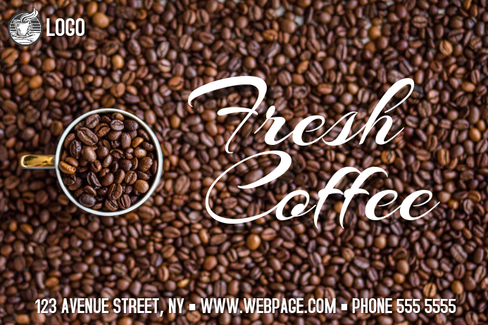 fresh coffee flyer template landscape | PosterMyWall