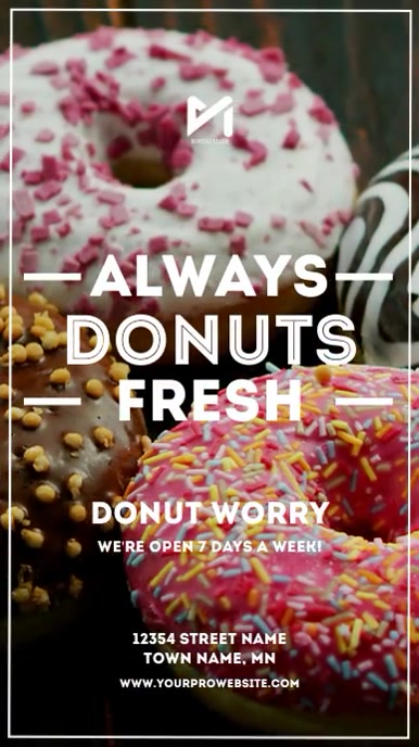 Fresh Donuts Instagram Story Template | PosterMyWall