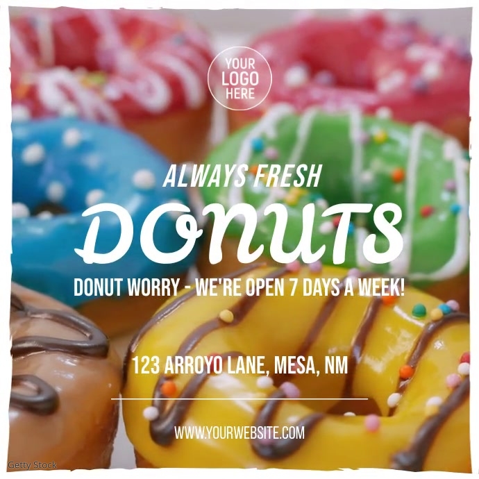 Fresh Donuts Social Media Video Ad Template | PosterMyWall