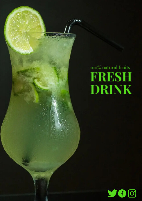Fresh Drink A4 Template | PosterMyWall