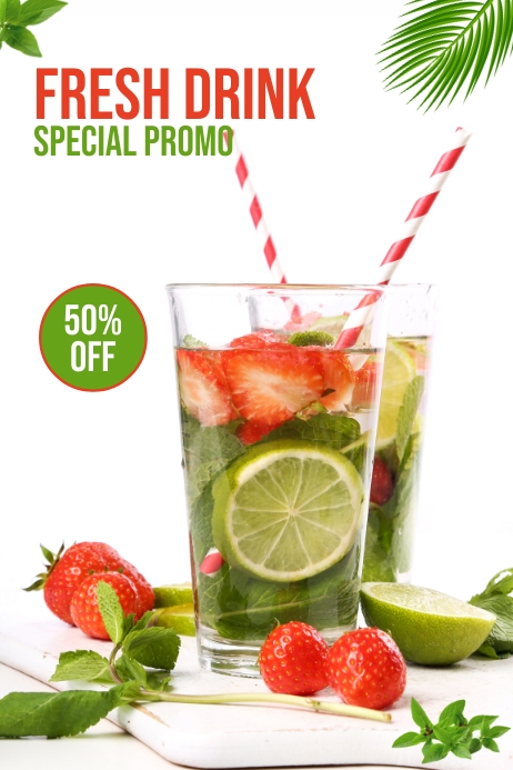 Fresh Drink Banner Template | PosterMyWall