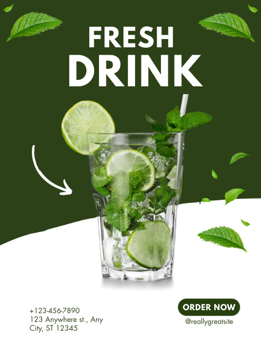 Plantilla de FRESH DRINK COCKTAIL TEMPLATE | PosterMyWall