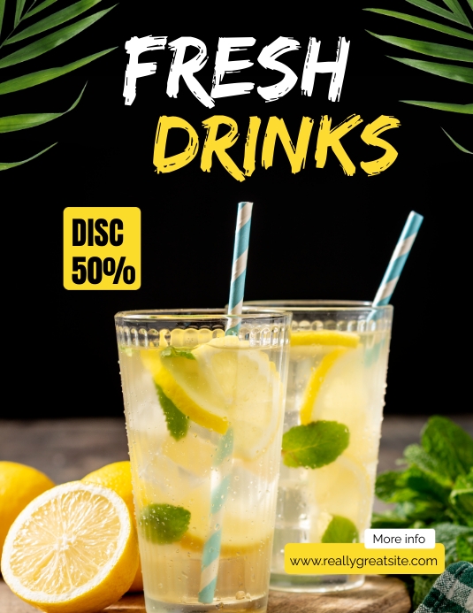 Plantilla de FRESH DRINK COCKTAIL TEMPLATE | PosterMyWall