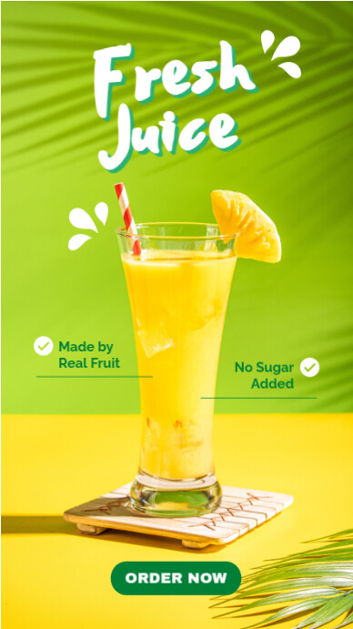 Fresh drink fruit juice instagram story Template | PosterMyWall