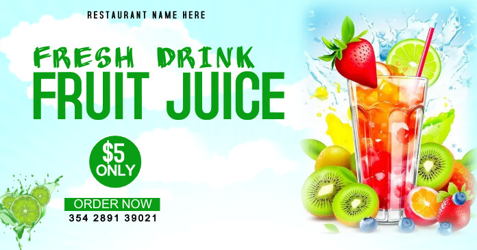 Copy of fresh drink template | PosterMyWall