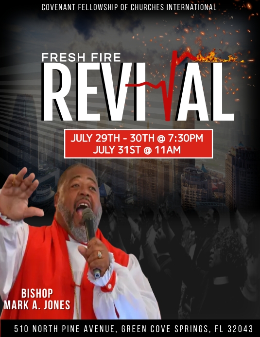 Fresh Fire Revival Template | PosterMyWall