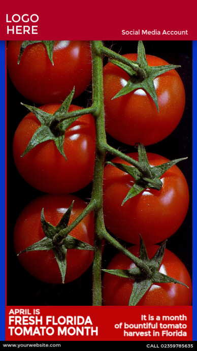 Plantilla de Fresh Florida Tomato Month | PosterMyWall