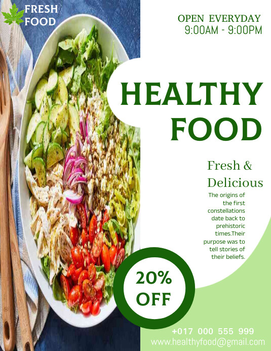 Fresh food menu, flyer and template | PosterMyWall