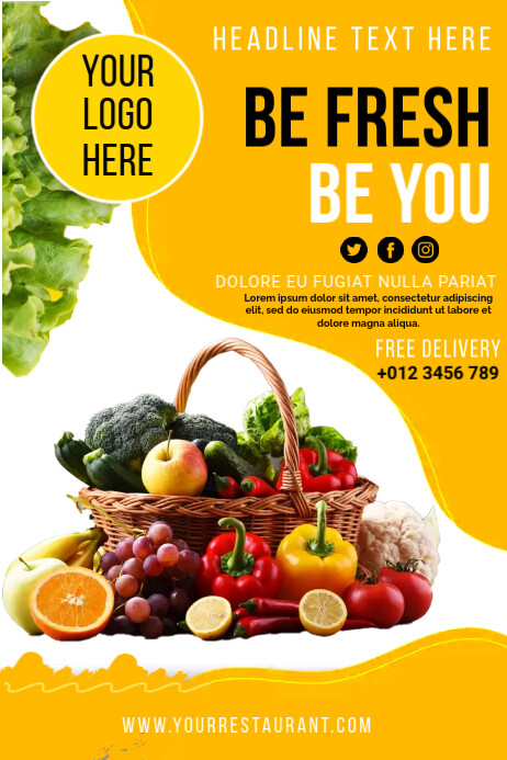 FRESH FOOD TEMPLATE | PosterMyWall