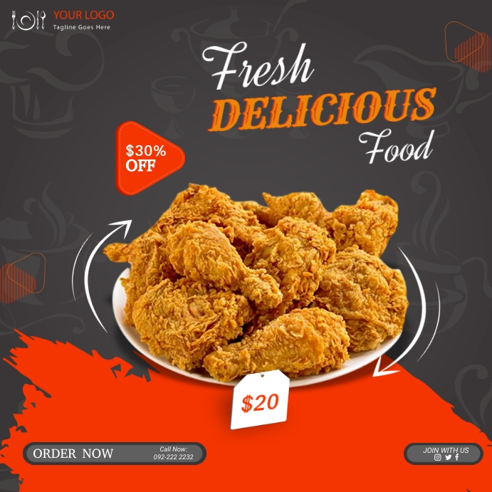Fresh Fried Chicken Template | PosterMyWall