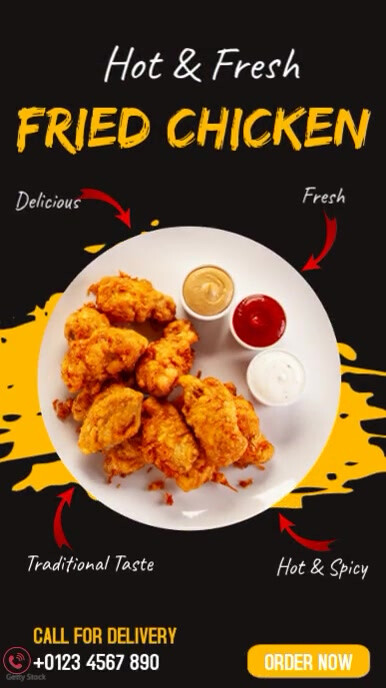 fresh fried chicken instagram story Template | PosterMyWall