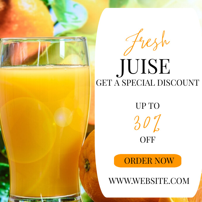 fresh fruit healthy juice drink instagram pos Template | PosterMyWall