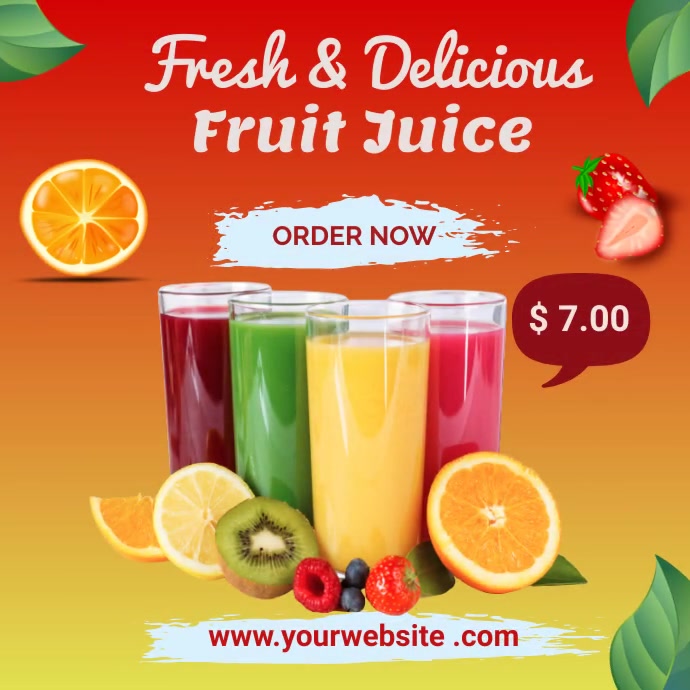 fresh fruit juice Template | PosterMyWall