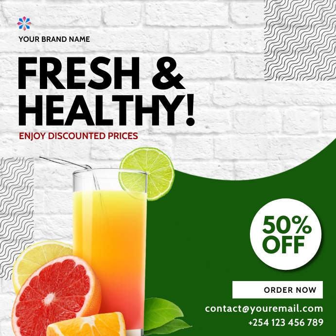 Copy of fresh fruit juice food menu restaurant flyer | PosterMyWall