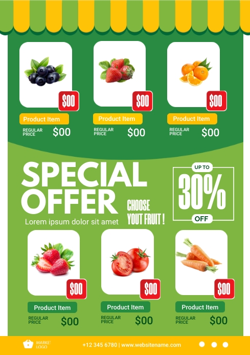 Fresh Fruit Promo Template | PosterMyWall