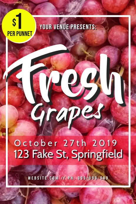 Copy of Fresh Grapes Poster | PosterMyWall