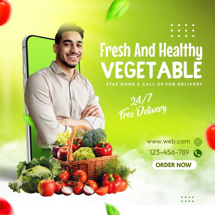 Fresh Healthy Vegetable Template | PosterMyWall