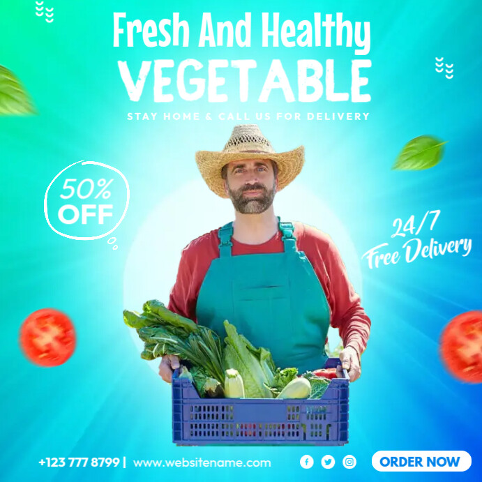 Fresh Healthy Vegetable Template | PosterMyWall