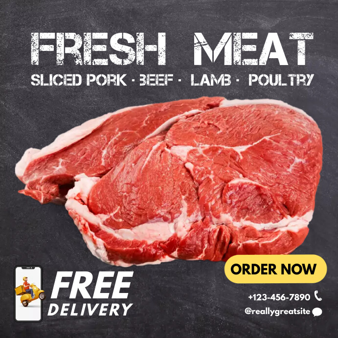 FRESH MEAT BUTCHER TEMPLATE | PosterMyWall