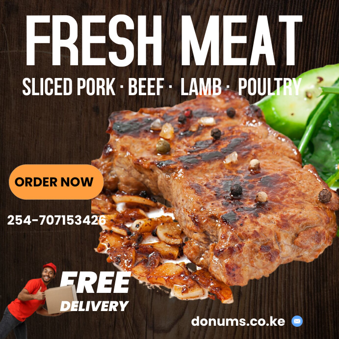 Fresh Meat Delivery Promotion Instagram Post Template | PosterMyWall