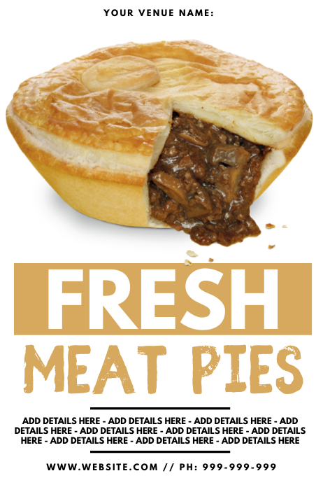 Copy of Fresh Meat Pies Poster | PosterMyWall