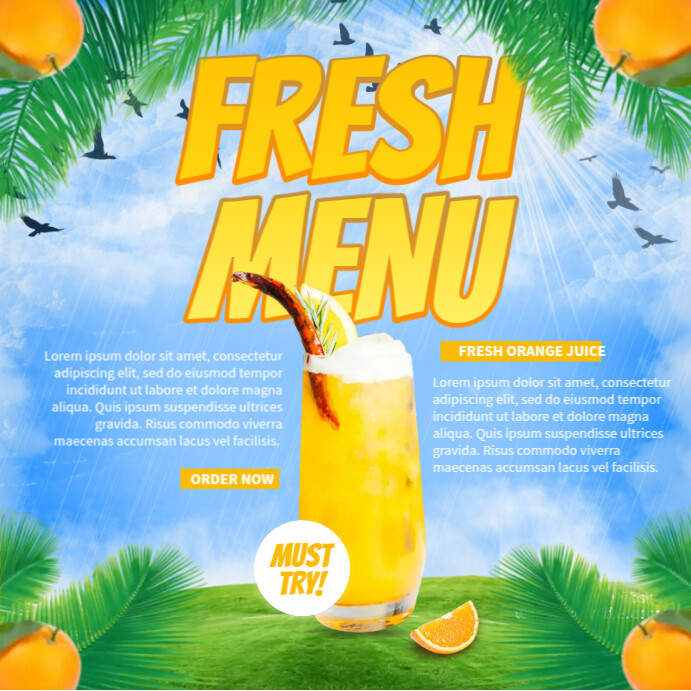 Fresh Orange AD Template | PosterMyWall