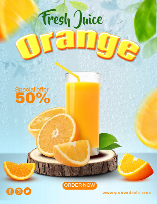 Copy of Fresh Orange Juice | PosterMyWall