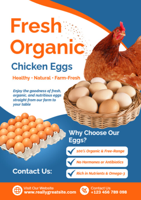 Copy of Fresh Organic Chicken Eggs Poster Template – Farm Produce ...