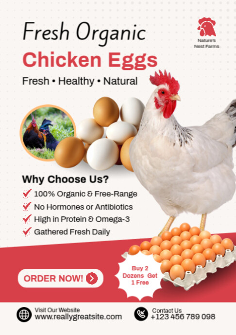 Copy of Fresh Organic Chicken Eggs Poster Template – Farm Produce ...
