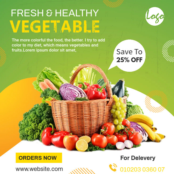 Fresh organic vegetable flyer Modelo | PosterMyWall