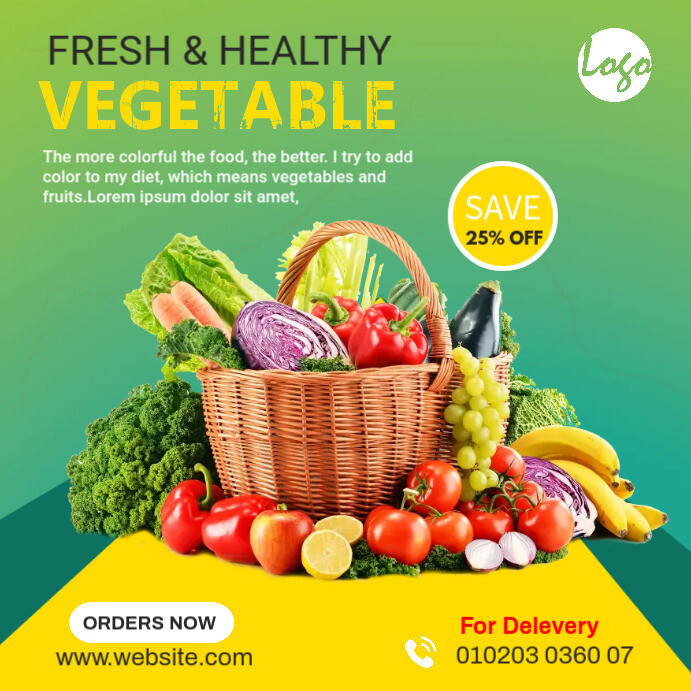 Fresh organic vegetable flyer Template | PosterMyWall
