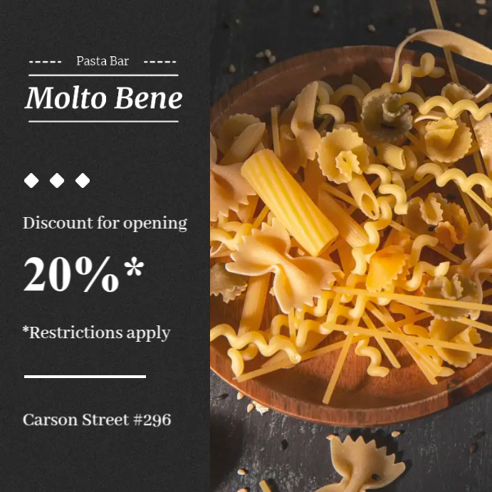 Fresh Pasta Menu Template | PosterMyWall