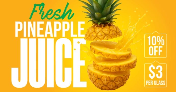 fresh pineapple juice Template | PosterMyWall