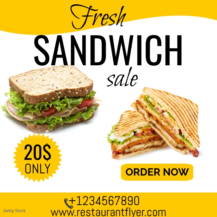 fresh sandwich sale template | PosterMyWall