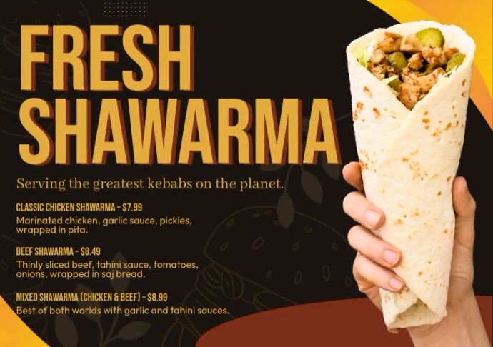 Copia de Fresh Shawarma Menu | PosterMyWall