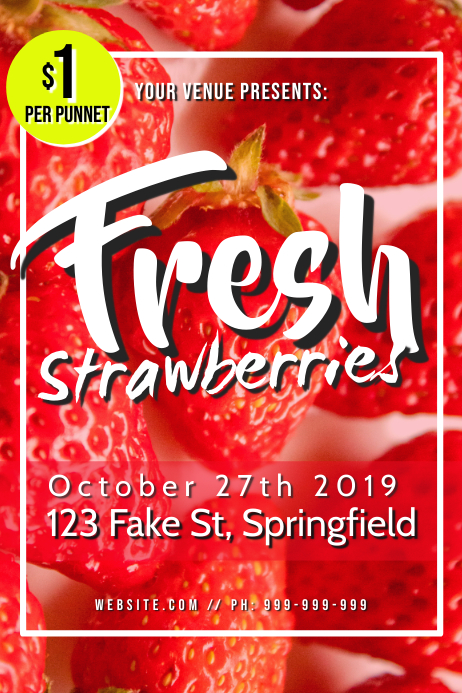Fresh Strawberries Poster Template | PosterMyWall