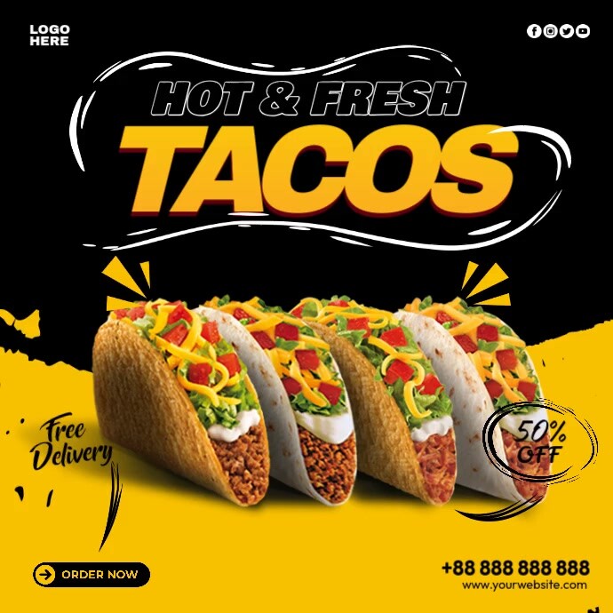 Plantilla de Fresh Tacos Offer | PosterMyWall
