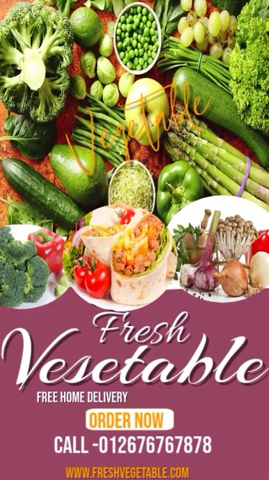 Fresh Vegetable And Fruit Shop Ad Template | PosterMyWall