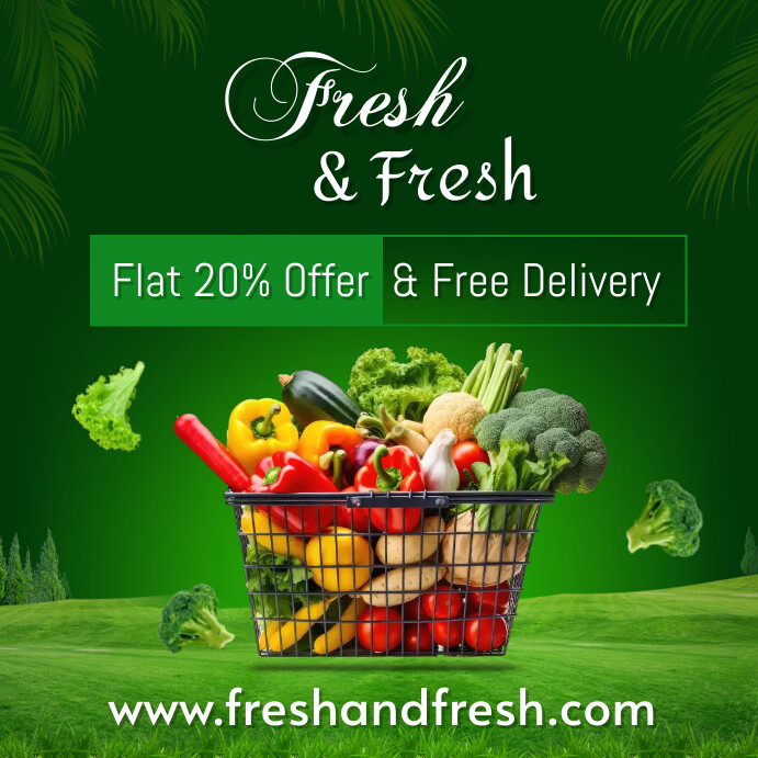 Fresh Vegetable Online Sale Poster Design Template | PosterMyWall
