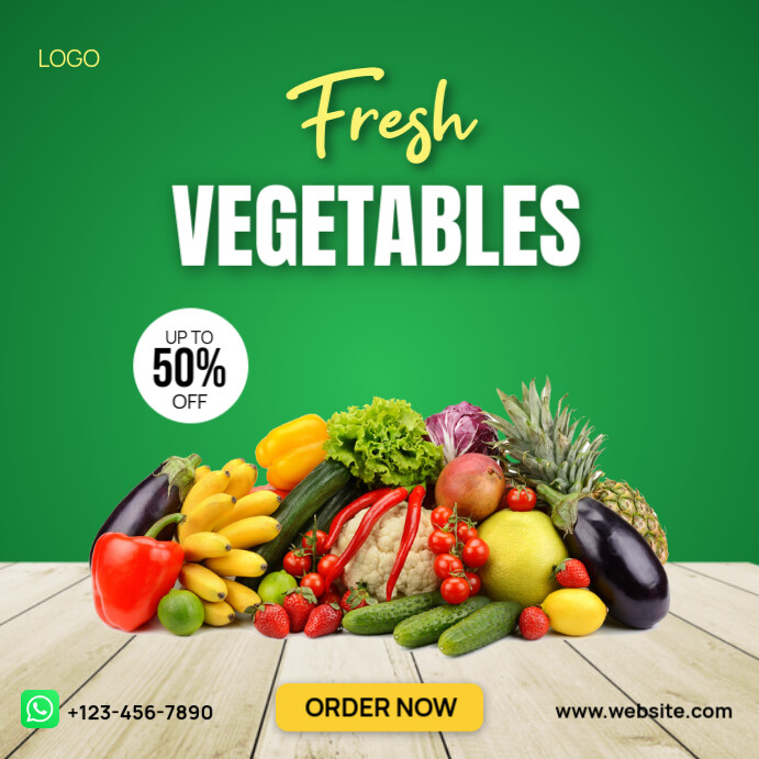 Copy of fresh vegetables flyer | PosterMyWall